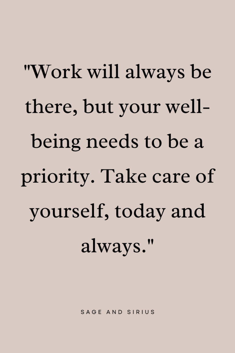 9 Self-Care Ideas For A Healthy Work-Life Balance - Sage and Sirius