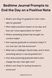 41 Evening Journal Prompts to Reflect and Unwind Before Bed - Sage and ...