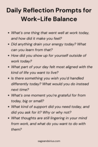 41 Journal Prompts for Work-Life Balance That Actually Help - Sage and ...