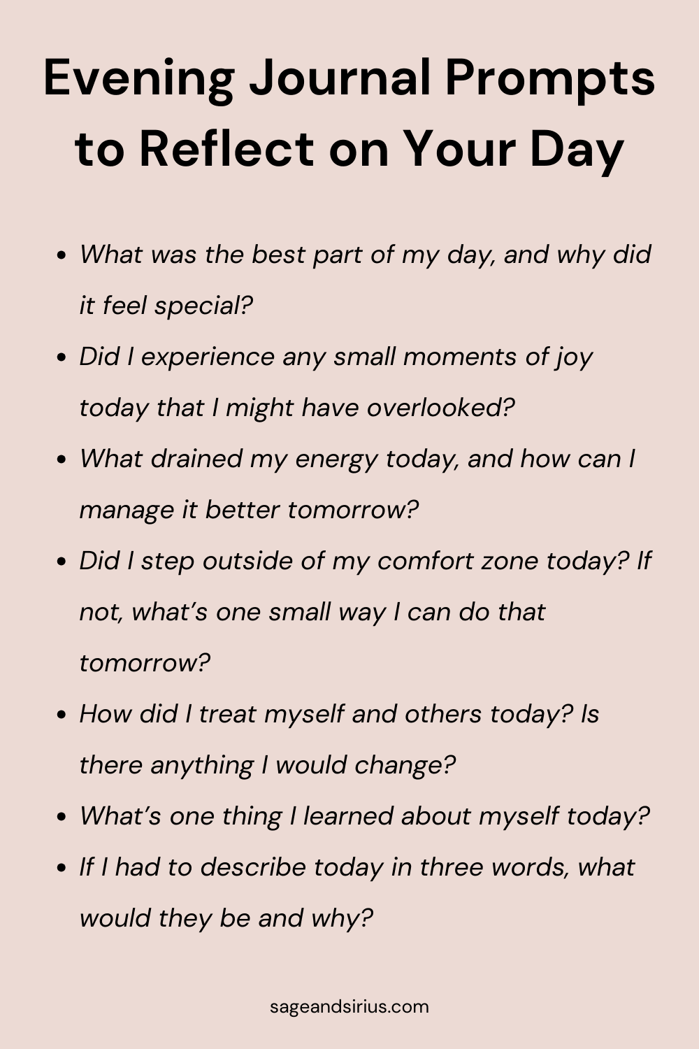41 Evening Journal Prompts to Reflect and Unwind Before Bed - Sage and ...
