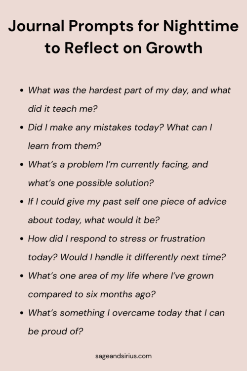 41 Evening Journal Prompts to Reflect and Unwind Before Bed - Sage and ...