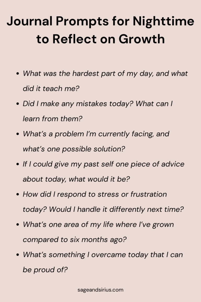 41 Evening Journal Prompts to Reflect and Unwind Before Bed - Sage and ...