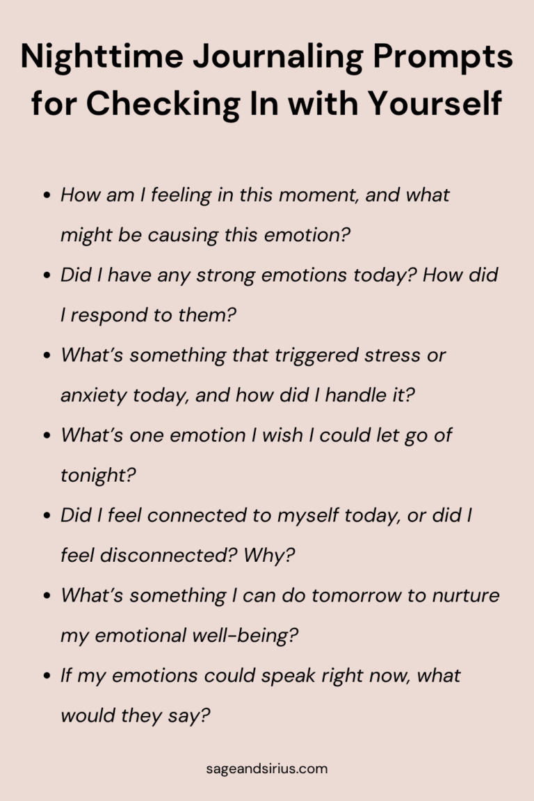 41 Evening Journal Prompts to Reflect and Unwind Before Bed - Sage and ...