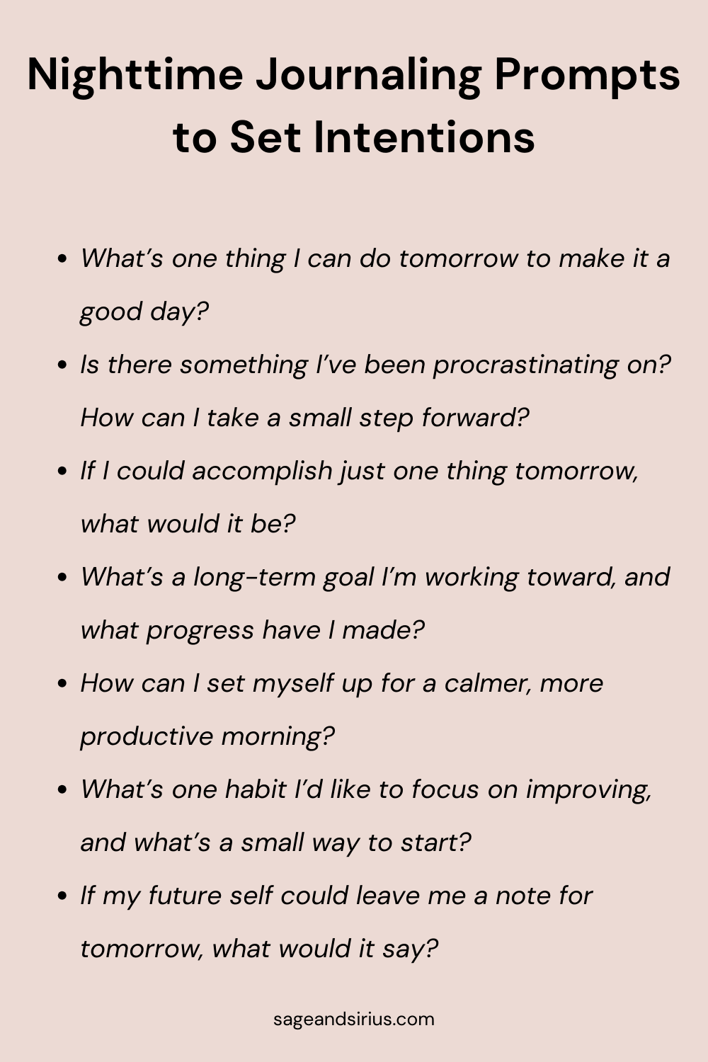 41 Evening Journal Prompts to Reflect and Unwind Before Bed - Sage and ...